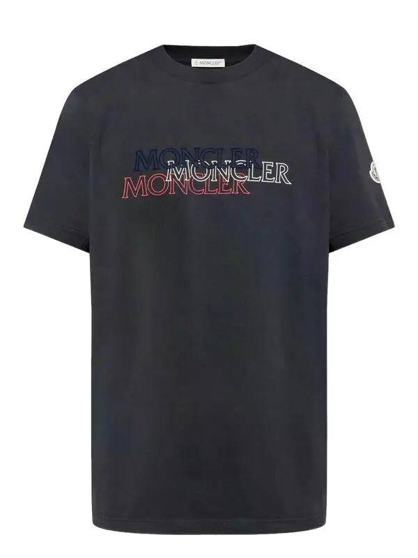 Moncler Logo-printed Cotton T-shirt - Blue
