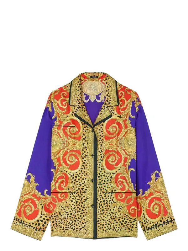 Versace Baroque-print Shirt - Purple