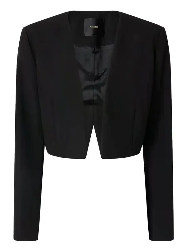 Pinko Cropped V-neck Jacket - Black