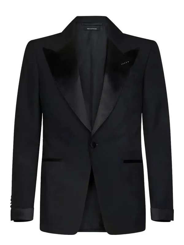 TOM FORD Silk-lapel Single-breasted Wool Jacket - Black
