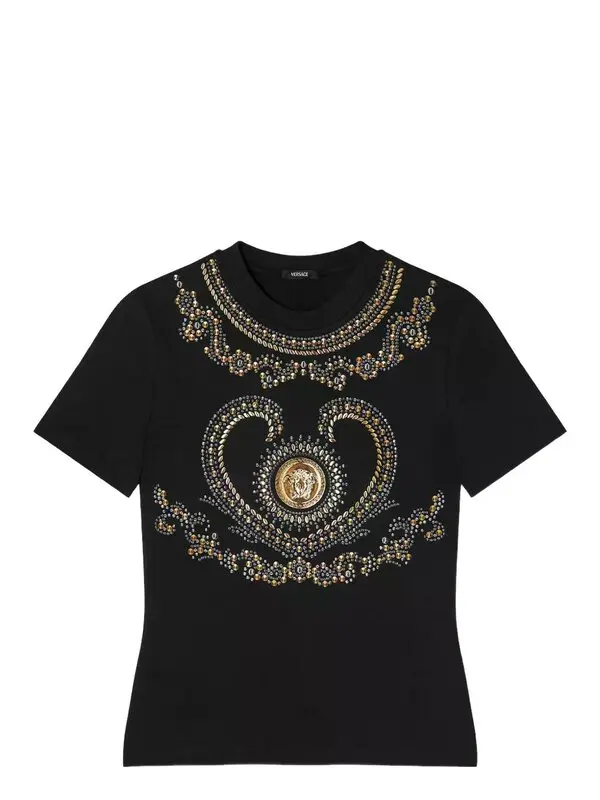 Versace Crystal-embellished T-shirt - Black