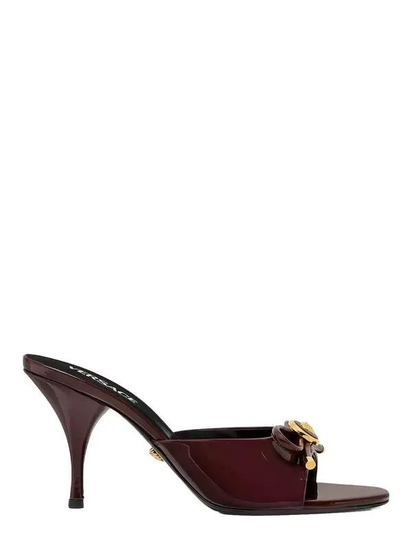 Versace 85mm Bow-embellished Leather Sandals - Red