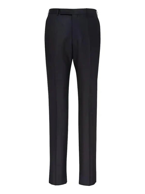 Zegna Flat-front Wool Trousers - Grey