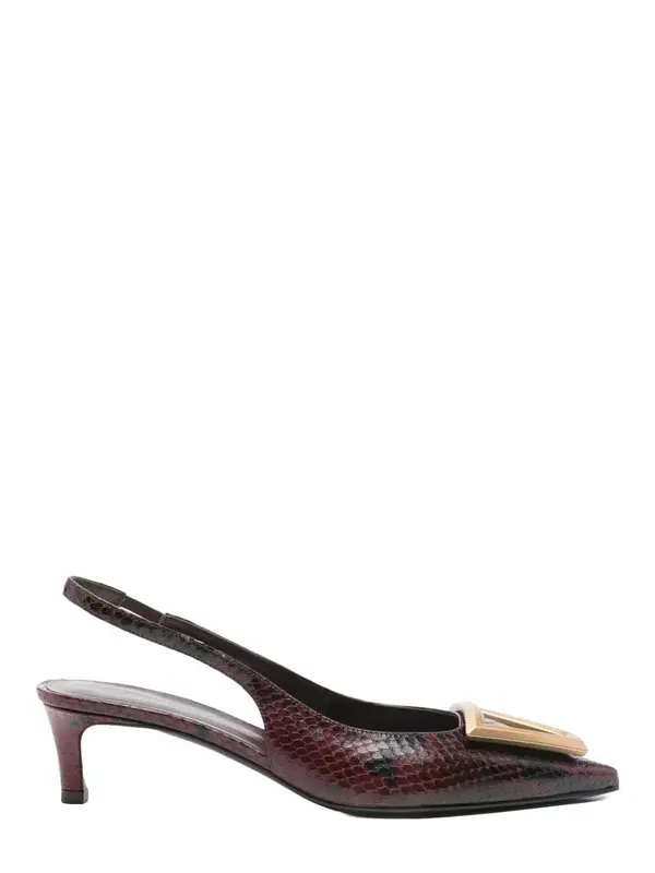 Roberto Festa 45mm Snakeskin-embossed Slingback Mules - Red