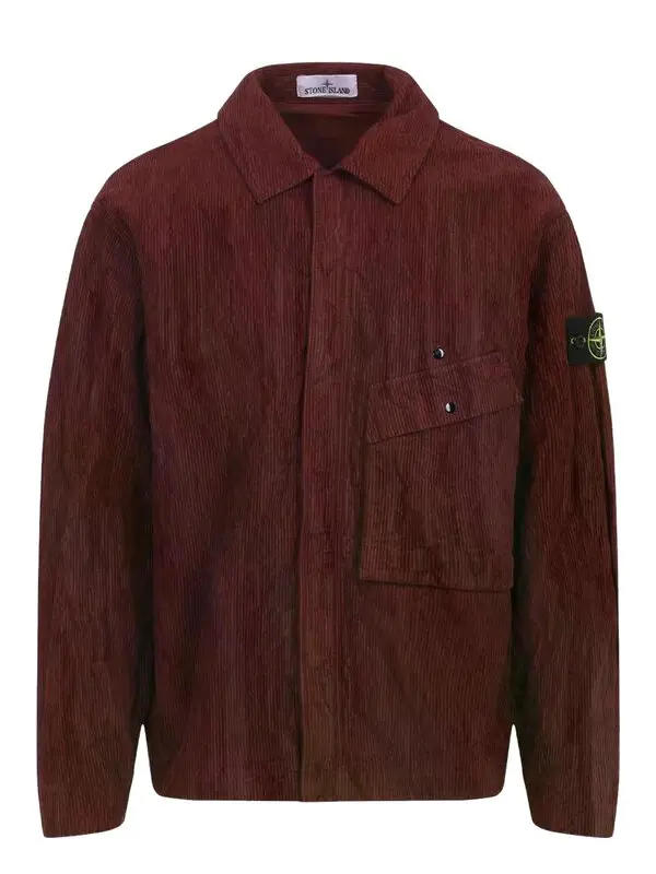 Stone Island Corduroy Patch-pocket Shirt - Red