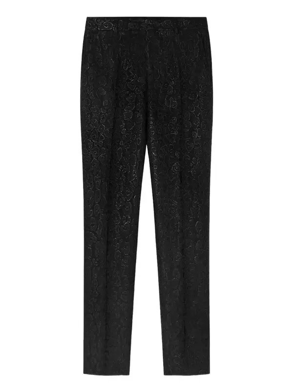 Versace Leopard-pattern Trousers - Black