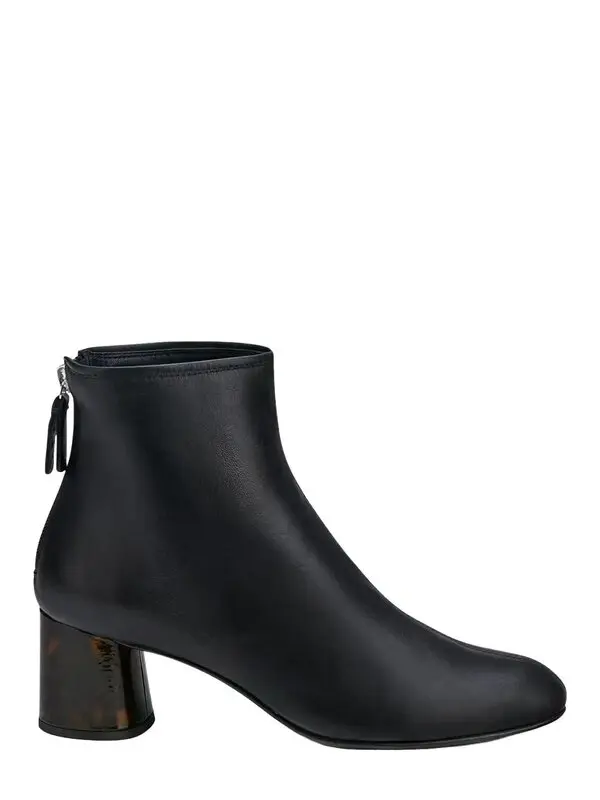 Agl 55mm Zip-detail Tortoiseshell-heel Boots - Black