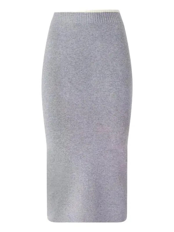 Pinko Ribbed Knit Midi Skirt - Grey