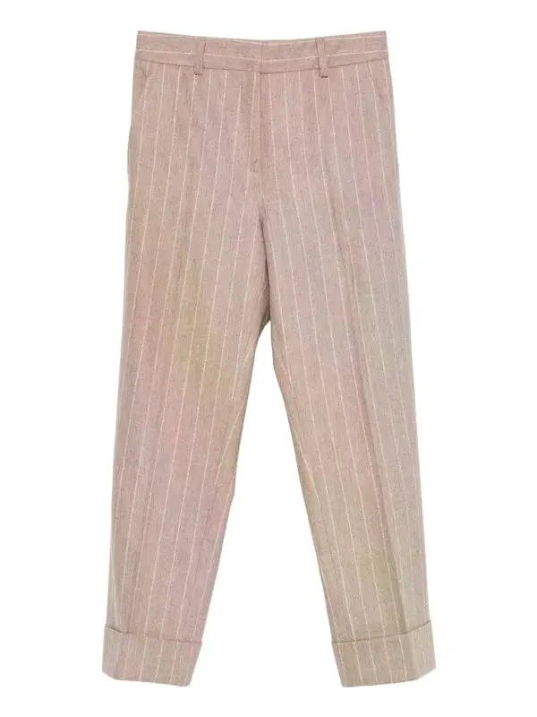 Incotex Pinstripe Wool Trousers - Neutrals