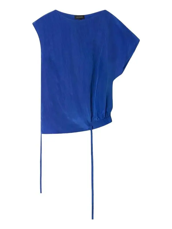 LEE MATHEWS Asymmetric Blouse With Drawstring - Blue