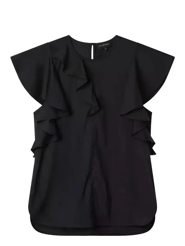 LEE MATHEWS Ella Ruffle-detail Blouse - Black