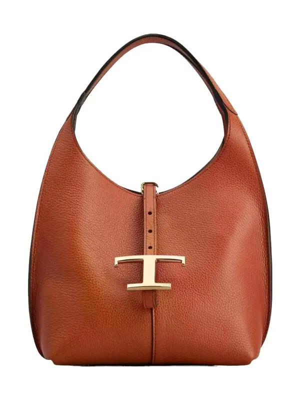 TOD'S T-buckle Pebble-grain Tote - Brown