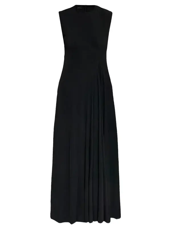 Balenciaga Sleeveless Pleated Maxi Dress - Black
