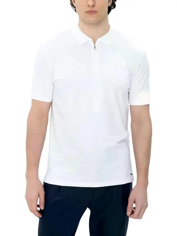Hugo Zip-neck Polo Shirt - White