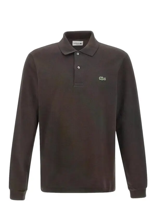 Lacoste Long-sleeve Ribbed-collar Polo Shirt - Brown