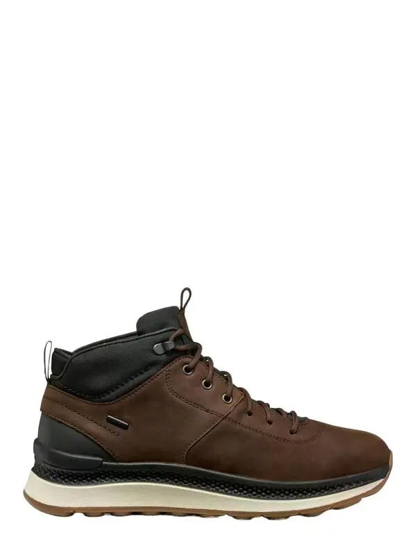 Geox Lace-up Sneakers With Leather Details - Brown