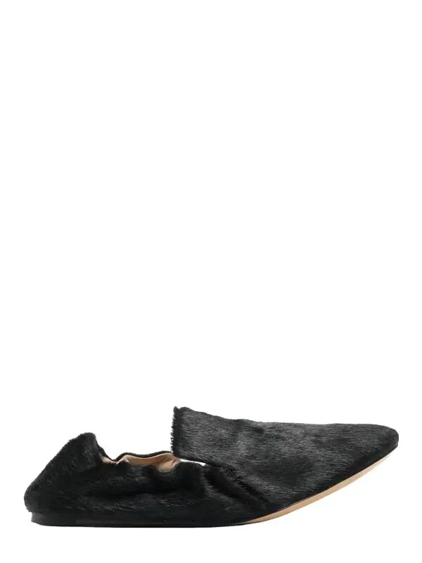 Le Monde Beryl Fur-trimmed Loafers - Black
