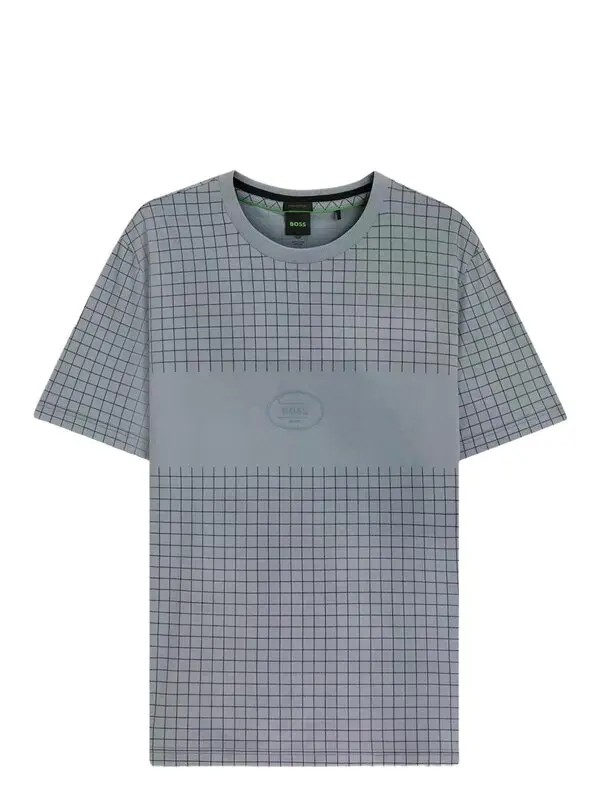 BOSS Grid-print T-shirt - Grey