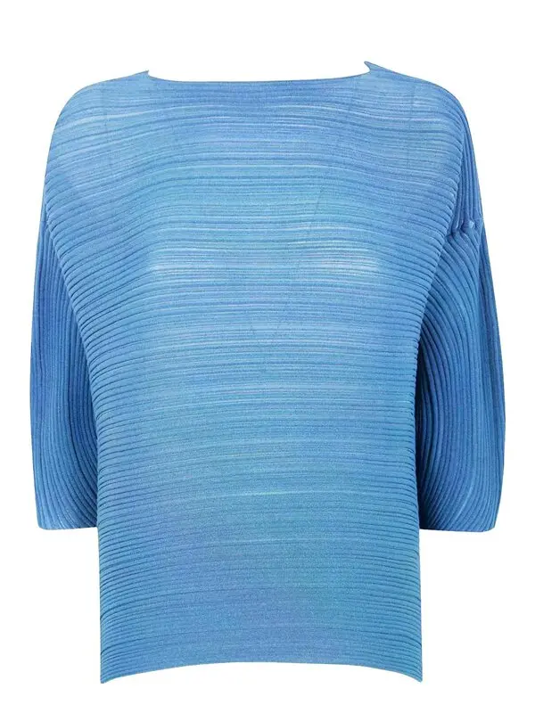 Issey Miyake Pleated T-shirt - Blue