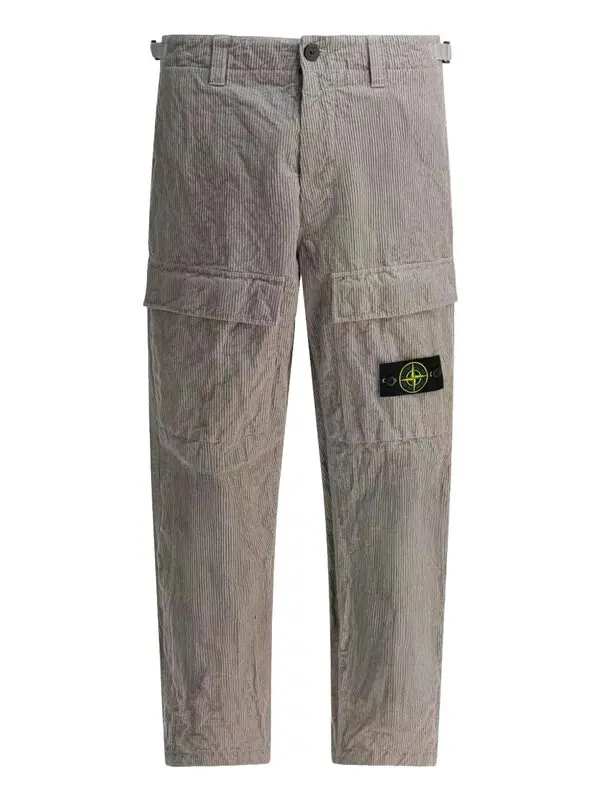 Stone Island Pinstripe Cargo Trousers - Grey