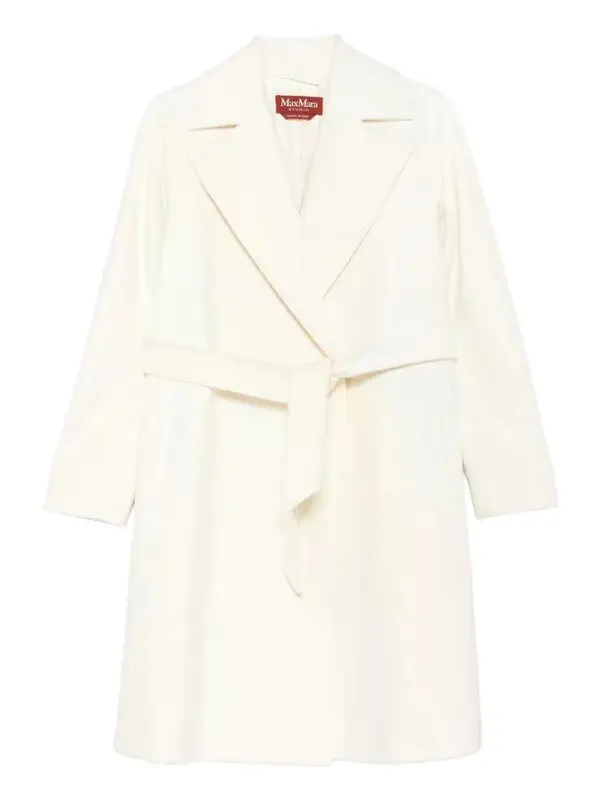 Max Mara Belted Wrap Coat - White
