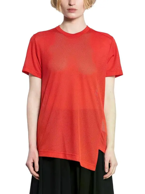 Comme Des Garçons Asymmetric Mesh T-shirt - Red