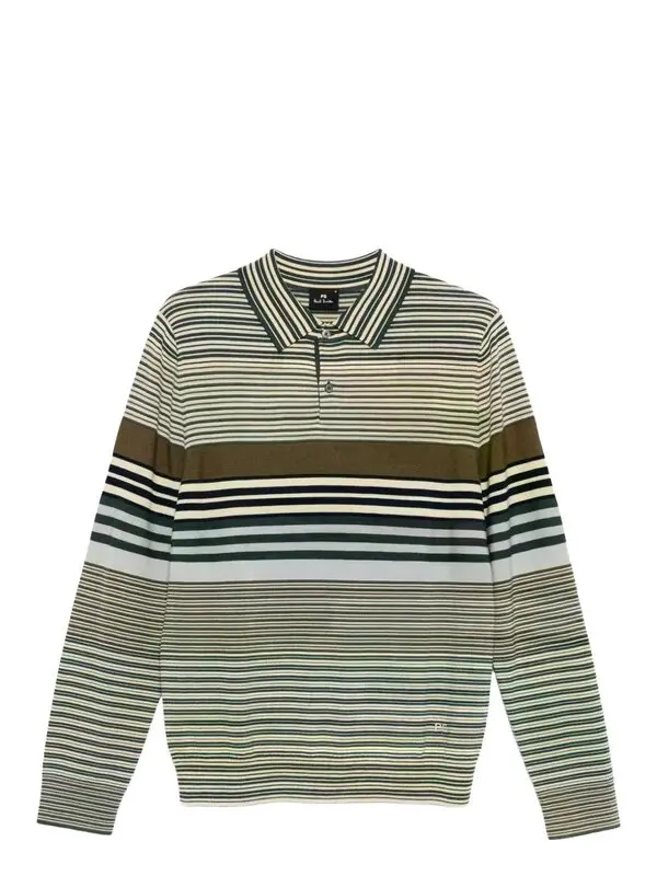 Paul Smith Striped Long-sleeve Polo Shirt - Green