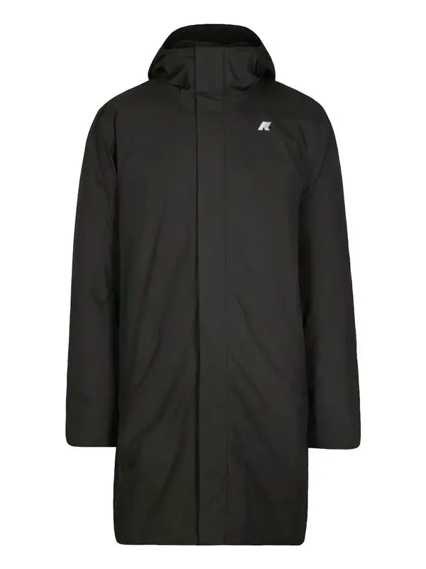 K-WAY Hooded Long-sleeved Coat - Black