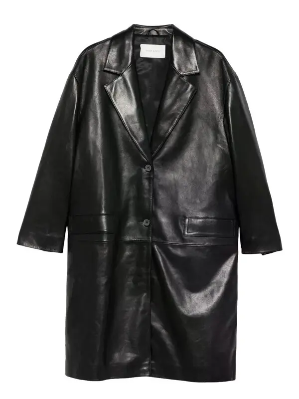 Magda Butrym Leather Button-fastening Coat - Black