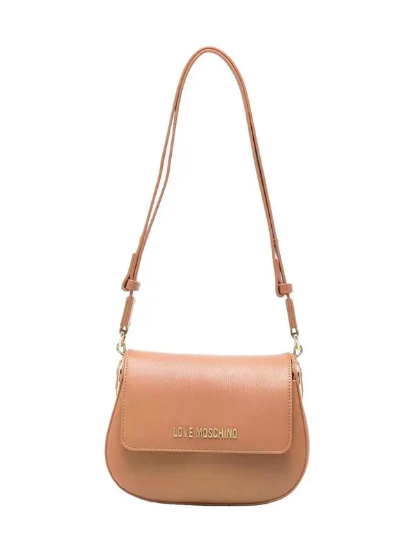 Moschino Logo Plaque Shoulder Bag - Brown