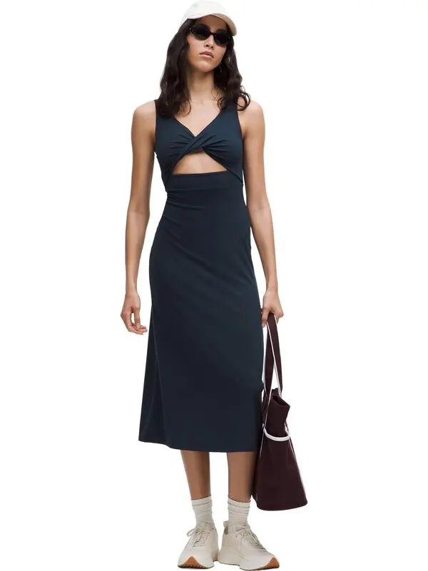 Lululemon Nulu Twist-front Midi Dress - True Navy
