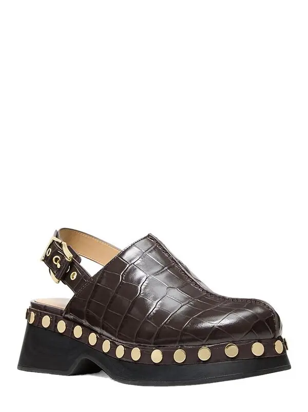 Michael Kors Esra Studded Clogs - Chocolate