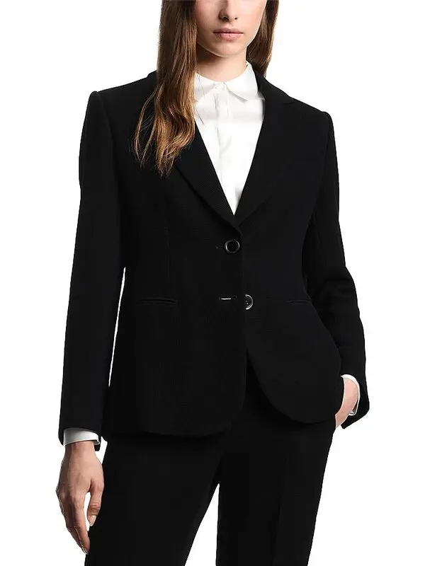 Emporio Armani Textured Blazer - Solid Black