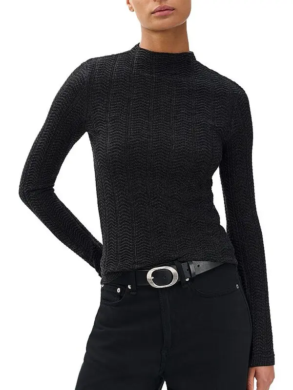 Rag & Bone Francesca Wool Turtleneck Sweater - Charcoal