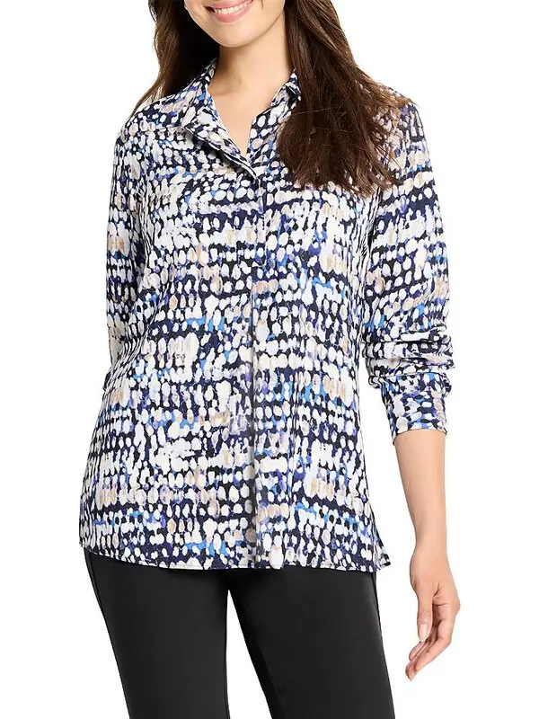 NIC+ZOE Harvest Dot Top - Blue Multi