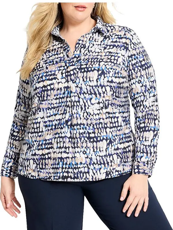 NIC+ZOE Harvest Dot Top - Blue Multi