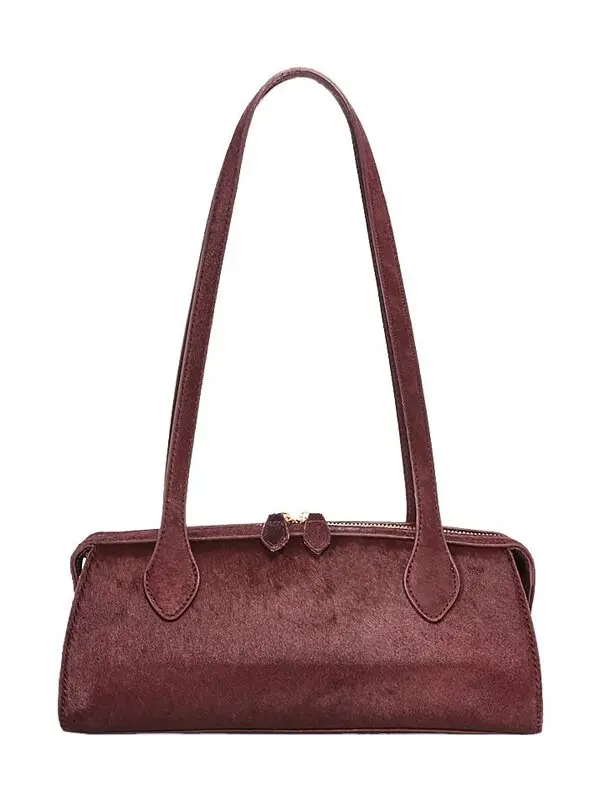 Aqua East West Leather Shoulder Bag - Wine