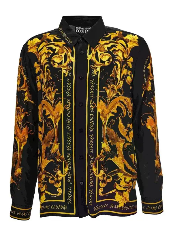 Versace Baroque-print Shirt - Black