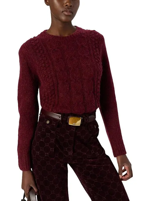 Gerard Darel Esperanza Textured Knit Sweater - Redwine