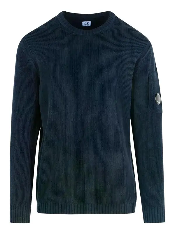 C.P. COMPANY Ribbed Pocket-sleeve Sweater - Blue