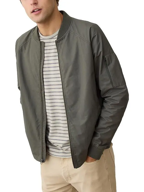 Marine Layer Glenn Wax Bomber Jacket - Olive