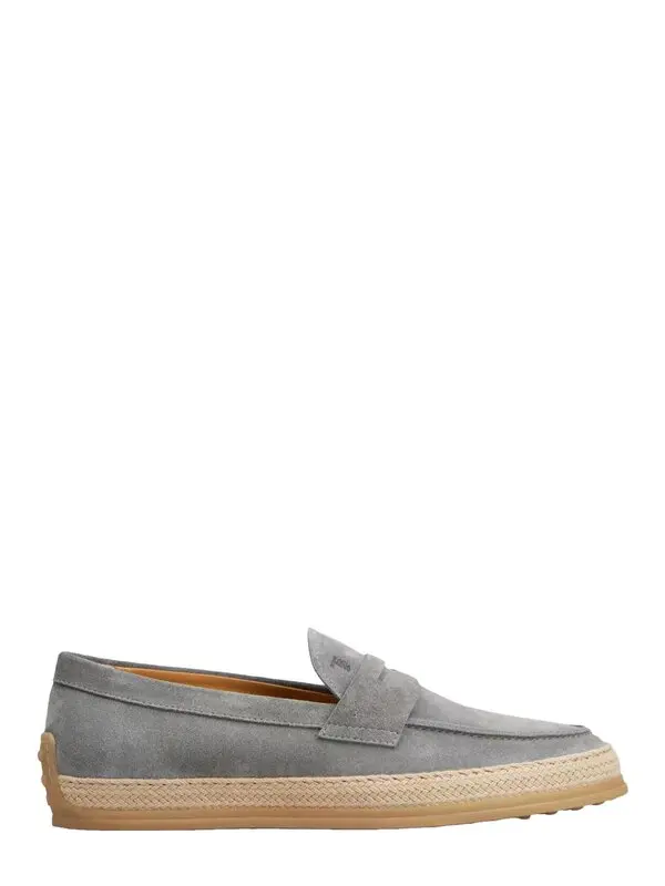 TOD'S Suede Penny Loafers - Grey