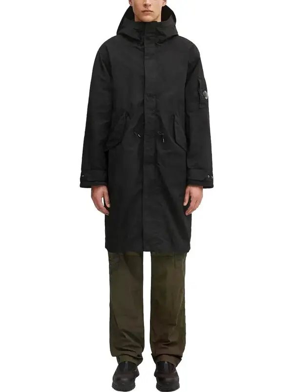 C.P. COMPANY Hooded Coat - Black