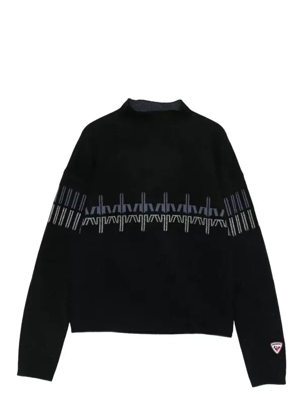 Rossignol Patterned Turtleneck Sweater - Black