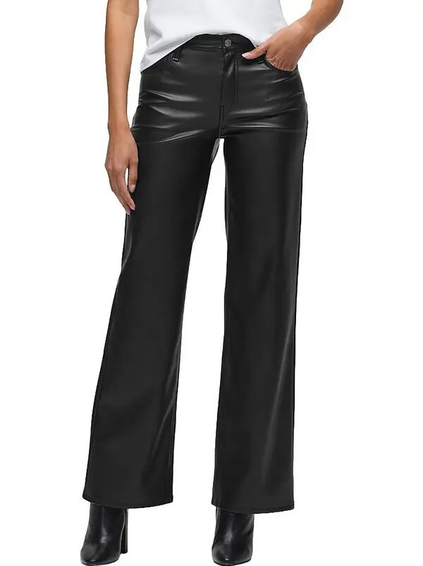 Hudson Jeans Rosie High-rise Wide Leg Faux Leather Jeans - Black