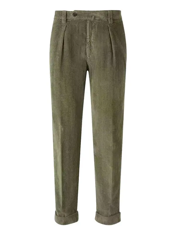 BERWICH Pleated Corduroy Trousers - Green