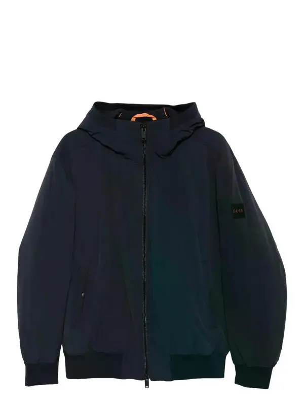BOSS Padded Jacket With Logo Patch - Blue