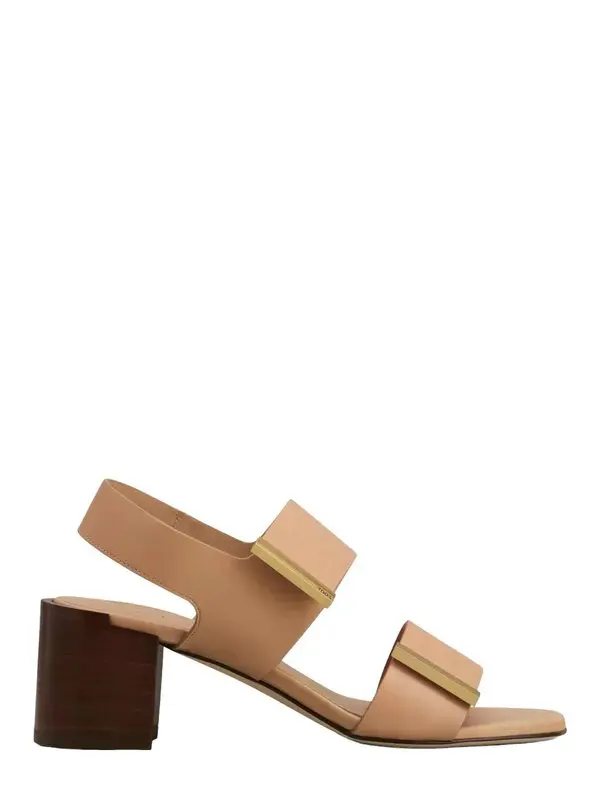 TOD'S Leather Block-heel Sandals - Neutrals