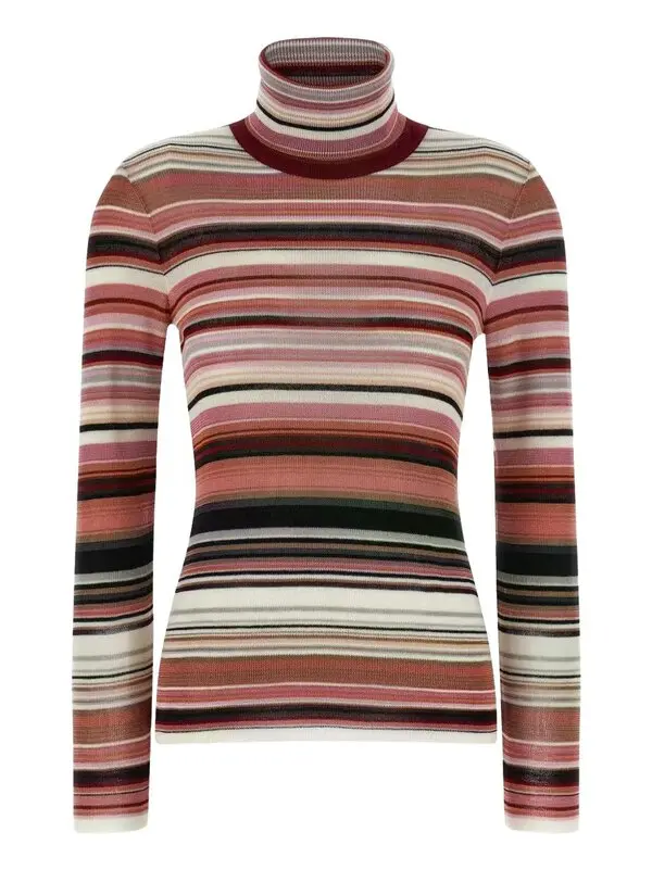 Missoni Striped Turtleneck Sweater - Pink