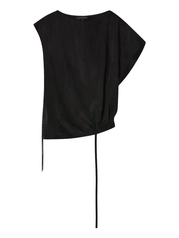 LEE MATHEWS Kiki Asymmetric-neck Top - Black